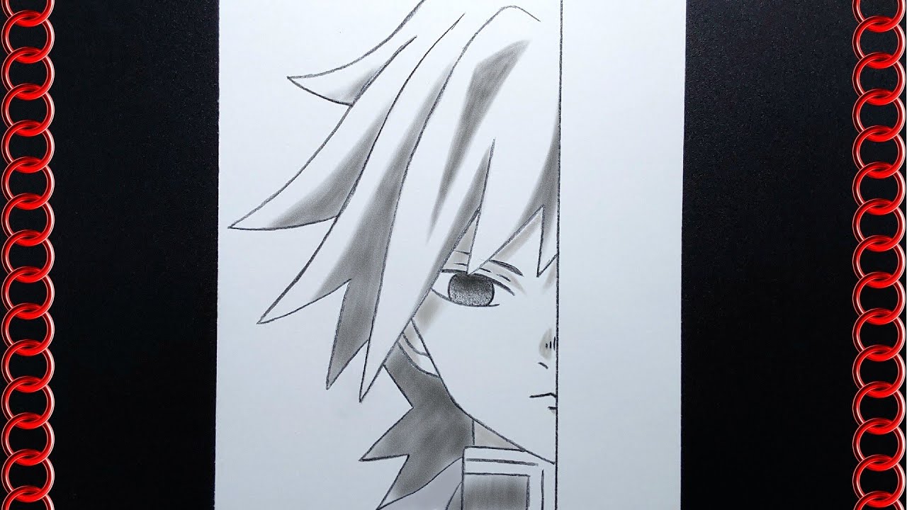 Easy anime half face drawing || How to draw Tomioka Giyuu step by step ...