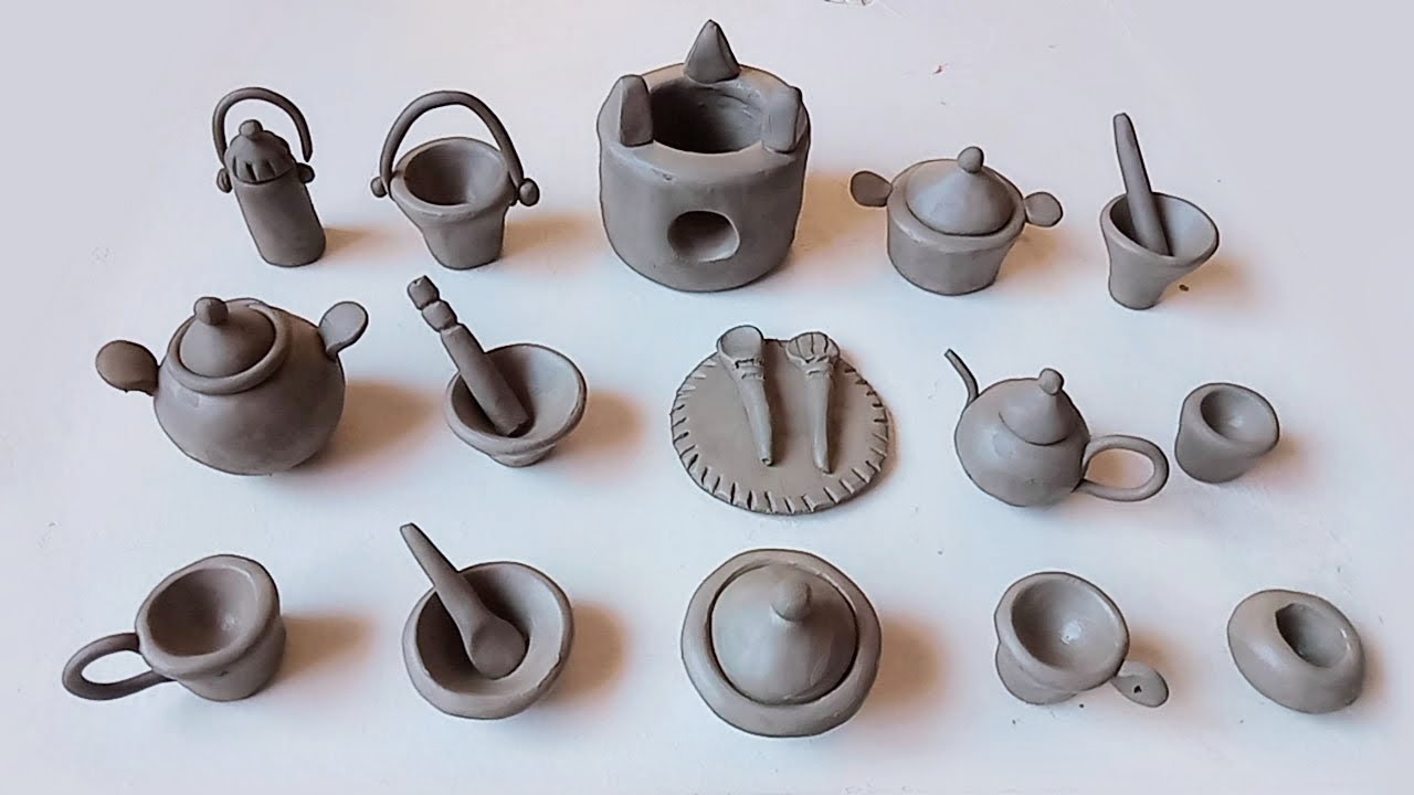Amazing Technique Making Miniature kitchen Set with Clay|My New ...