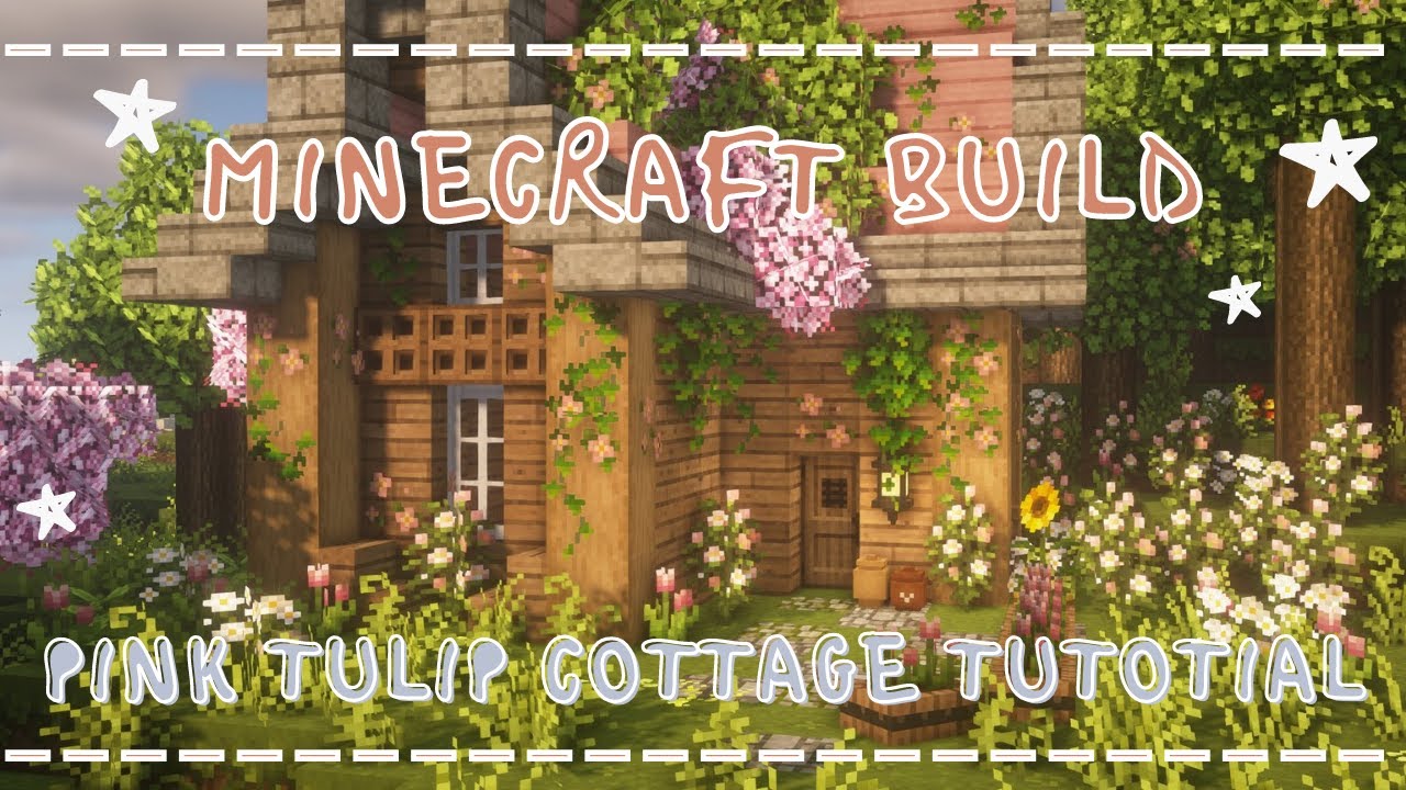 Pink Tulip Cottage Minecraft Tutorial | Cottagecore Minecraft💗🌷 - YouTube