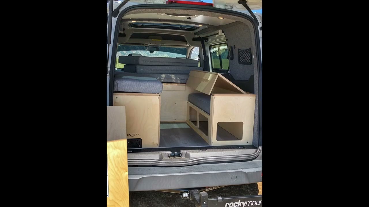 Bench Seat Camper Conversion in a Ford Transit Connect truck camping ...
