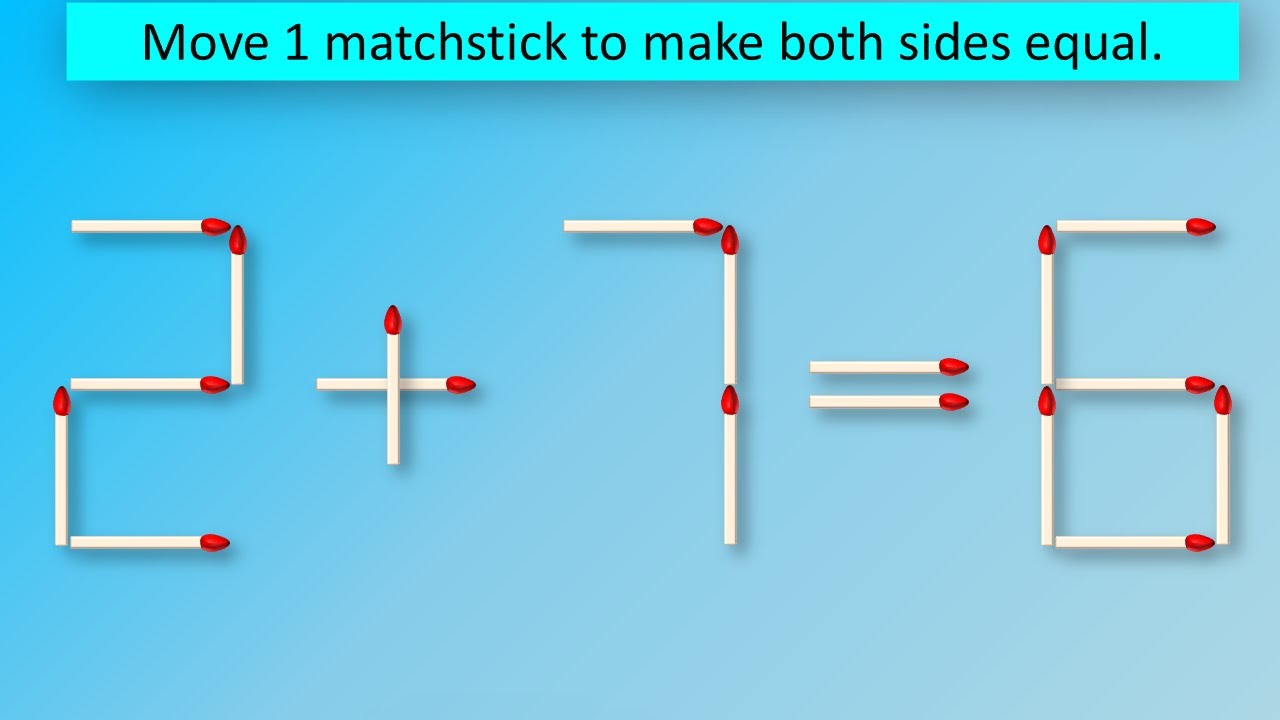 Matchstick Puzzles 423 - YouTube