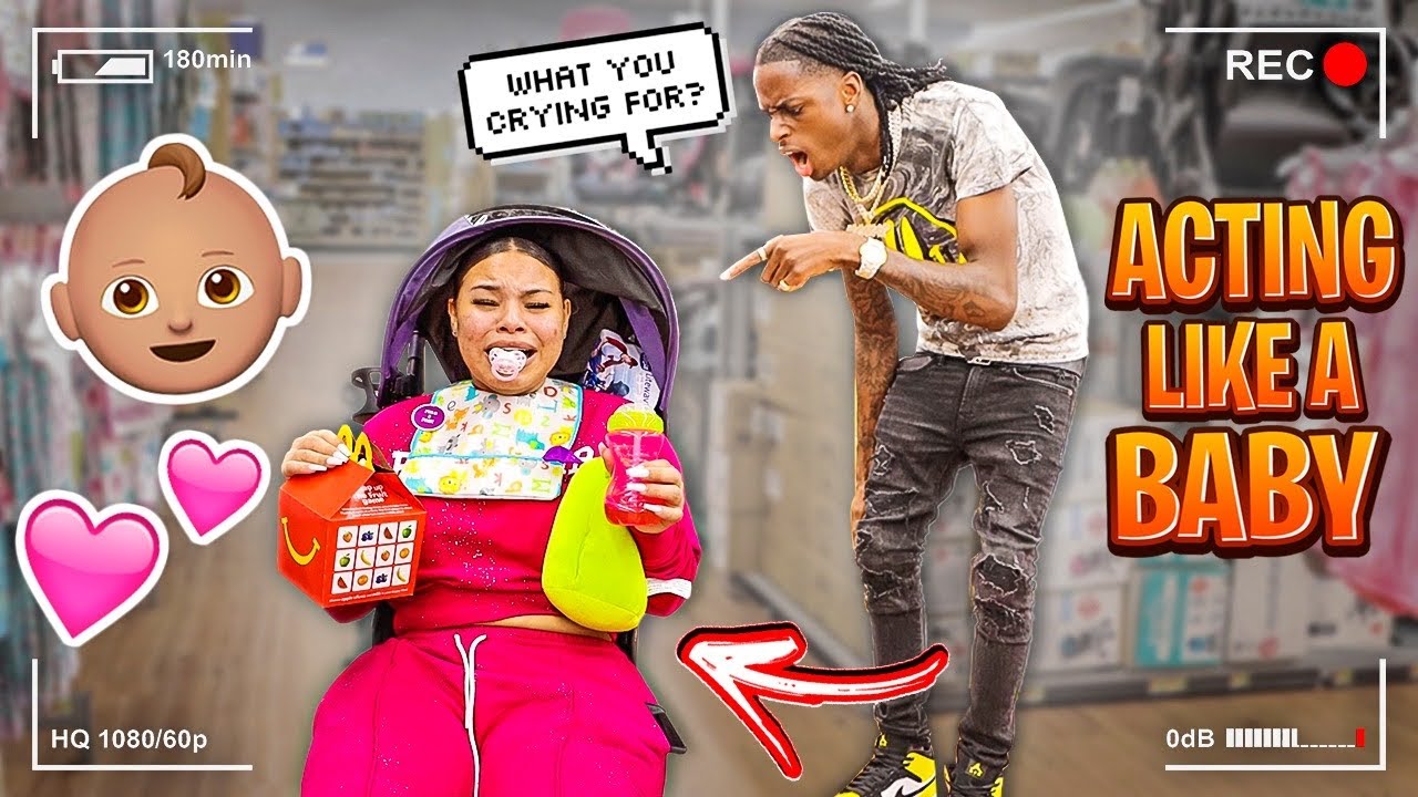 Acting Like A "BABY" To See How My BOYFRIEND Reacts...*HILARIOUS* - YouTube