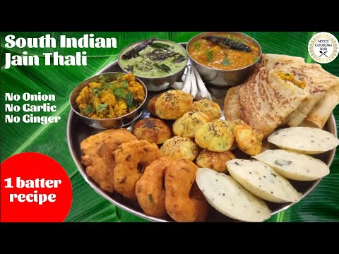 South Indian Jain Thali|No Onion, Garlic & Ginger Meal|Jain Saatvik ...