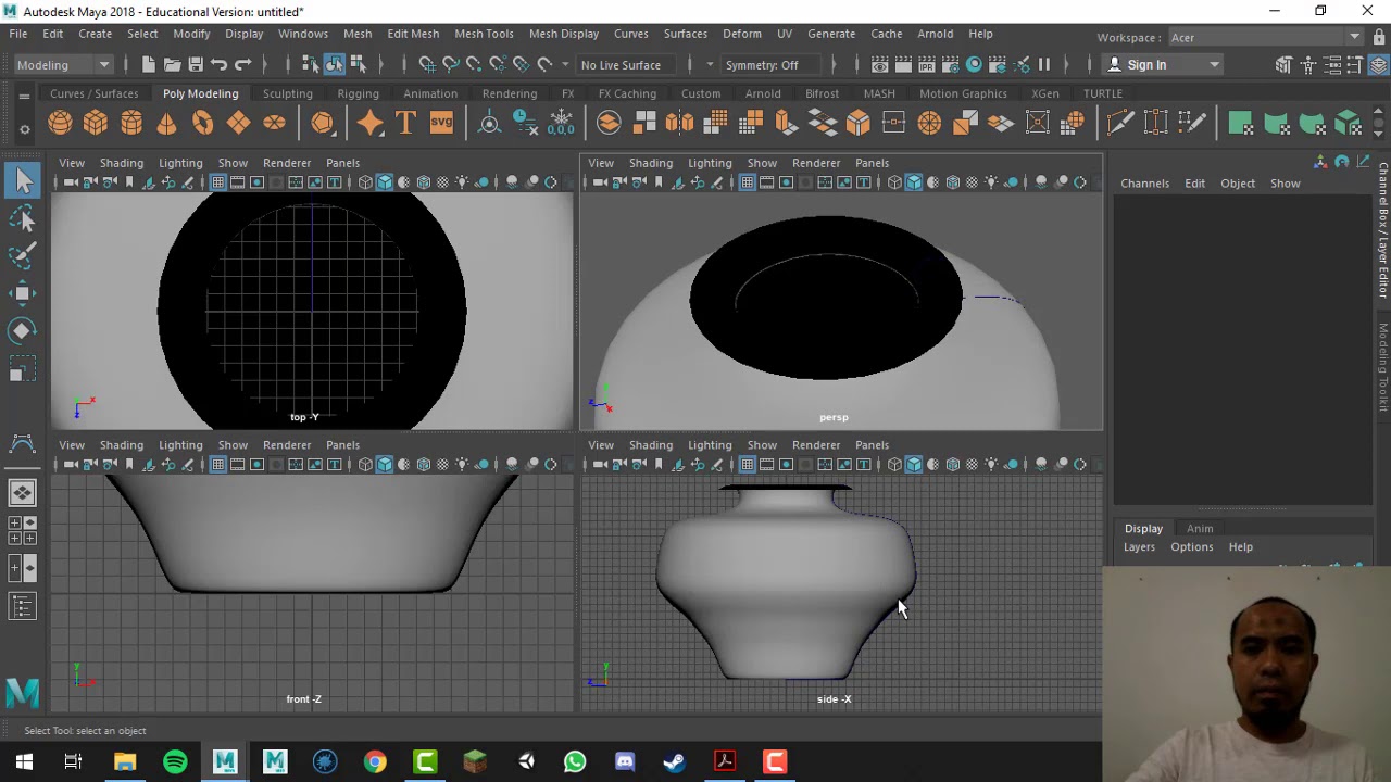 3D Modeling - Lab 4: Patch Modeling - Revolve Part 1 - YouTube