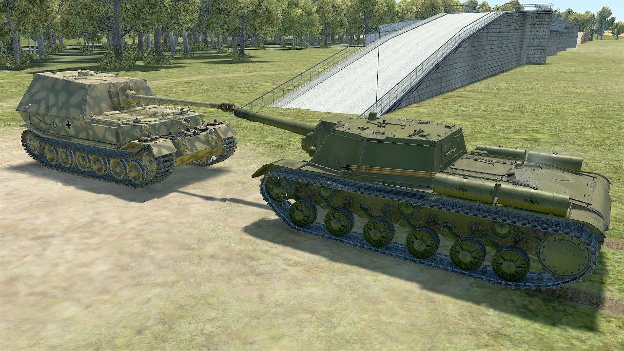 Стрельбы СУ-152 по Sd. Kfz. 184 "Фердинанд" на полигоне | Tank Crew ...