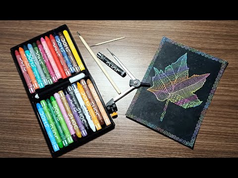 Crayon etching art | Crayon etching art technique | Scratch art ...