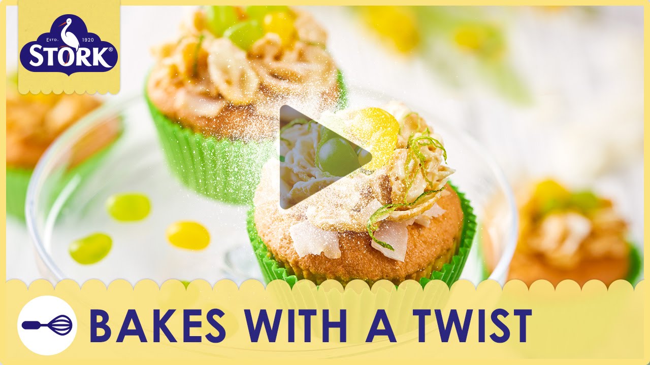 Stork Coconut & Lime Easter Cupcakes Recipe Demonstration - YouTube