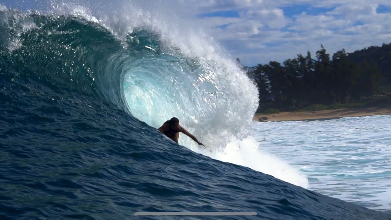 Sunset Beach Barrel :) Shannon Quirk Surfing North Shore - YouTube