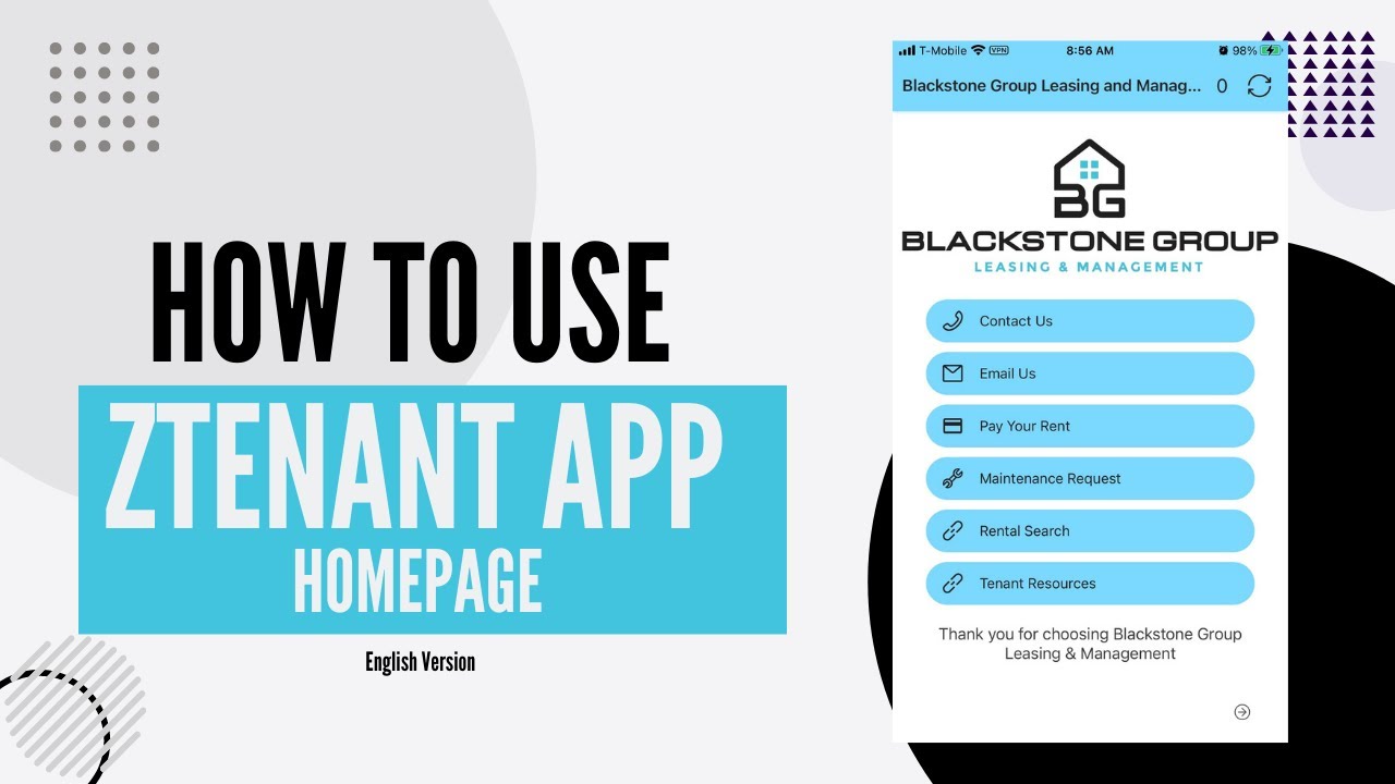How To Use ZTenant App Home Page (English Version) - YouTube