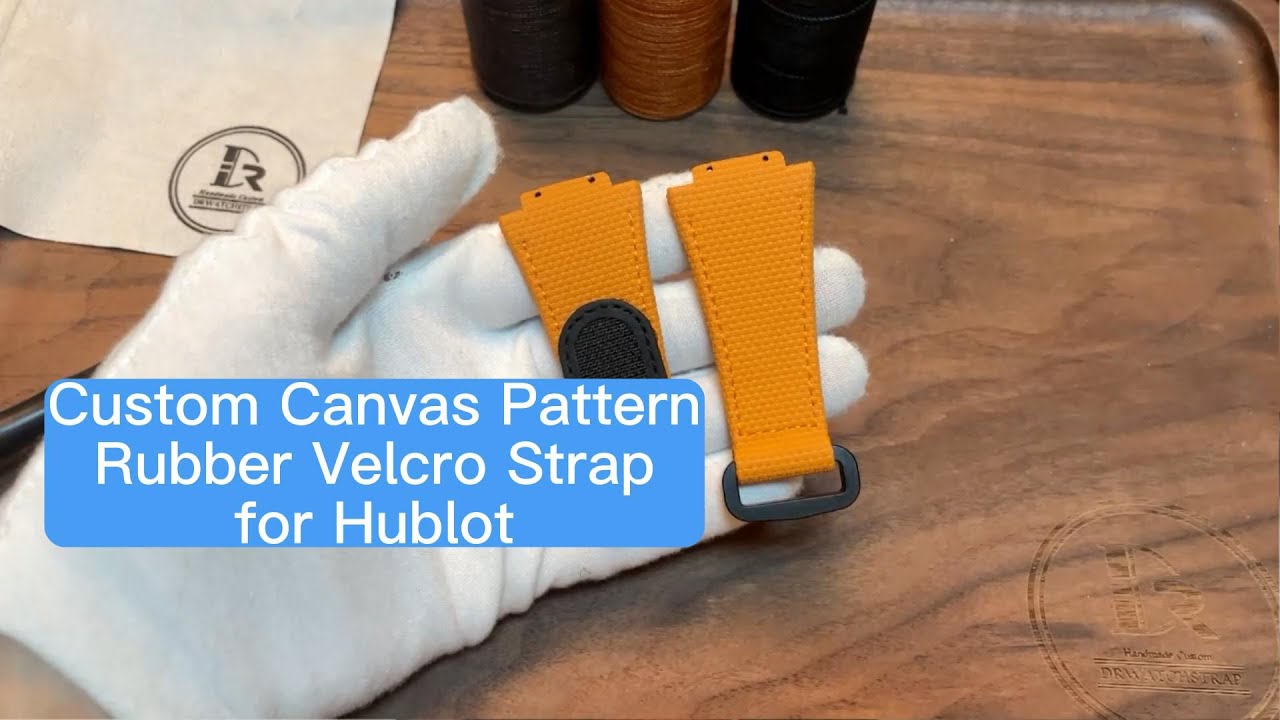 Custom Canvas Pattern Rubber Velcro strap for Hublot 647 Spirit of Big ...