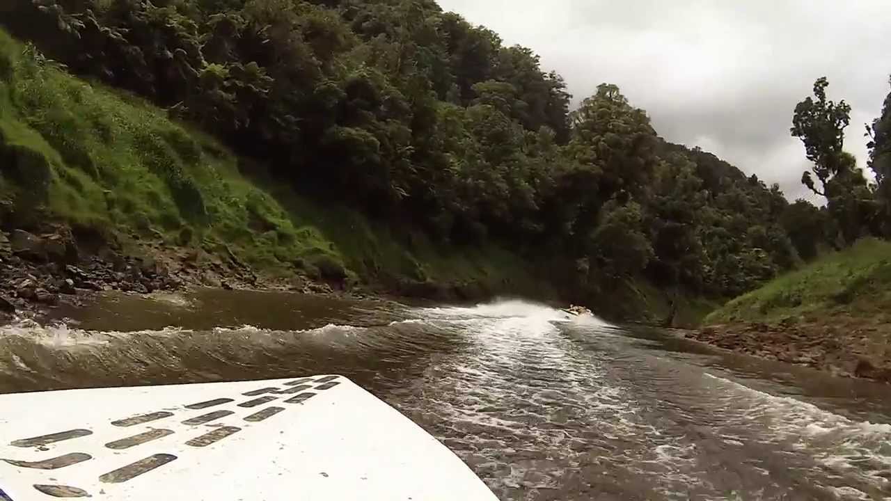 Jet Boating up the Mokau River NZ - YouTube