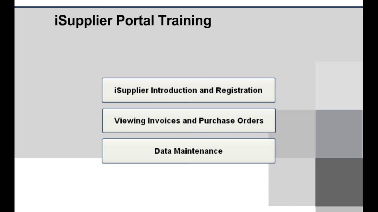 iSupplier Portal Training - YouTube