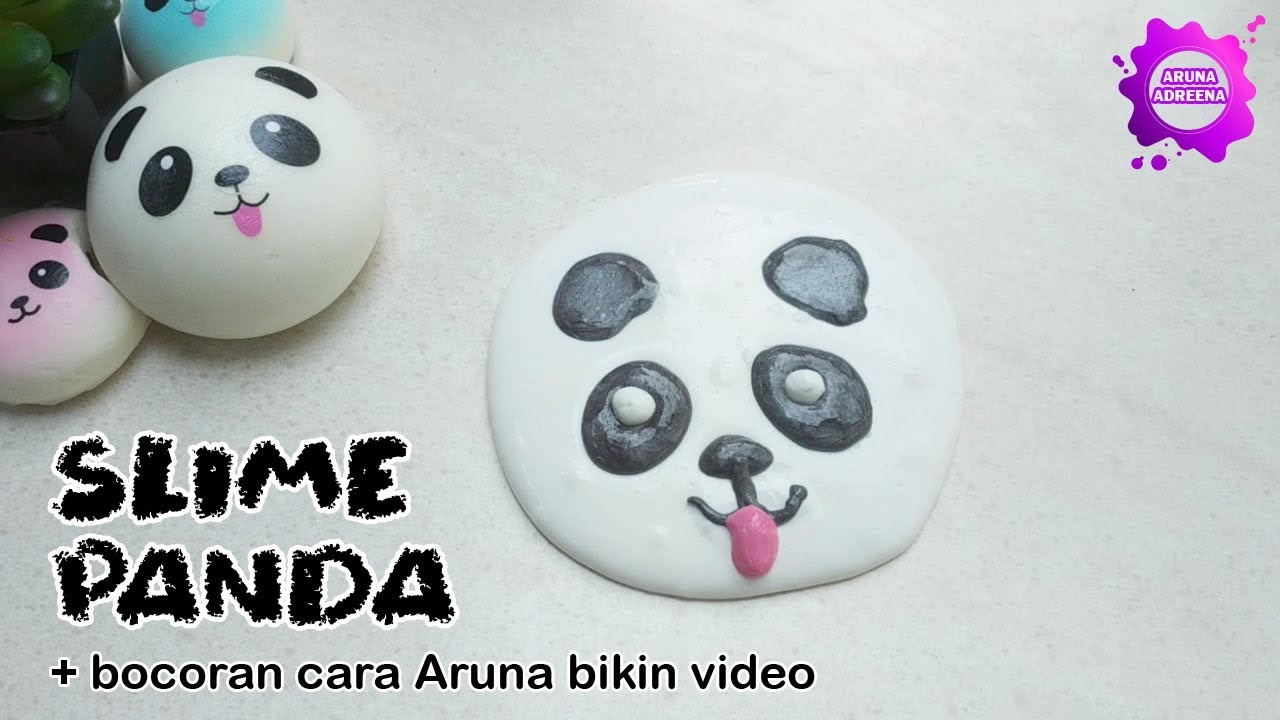 Aruna Adreena Membuat Slime Panda Di Pinggir Kolam Ikan - YouTube
