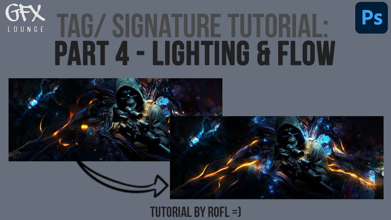 Photoshop Tag/ Signature Tutorial: Part 4 - Lighting & Flow - YouTube