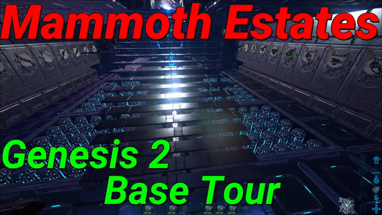 Mammoth Estates - Genesis 2 Base Tour - Small Tribes - Ark Survival ...