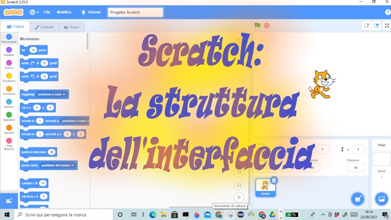 Scratch: La struttura dell'interfaccia - YouTube