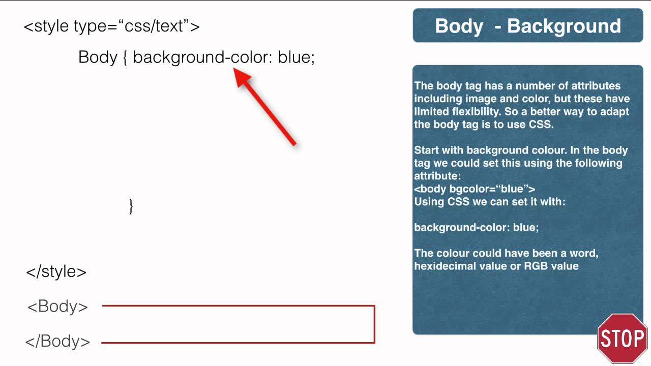 Intro to HTML 5.0 - Pt 7 - Formatting Body with CSS - YouTube
