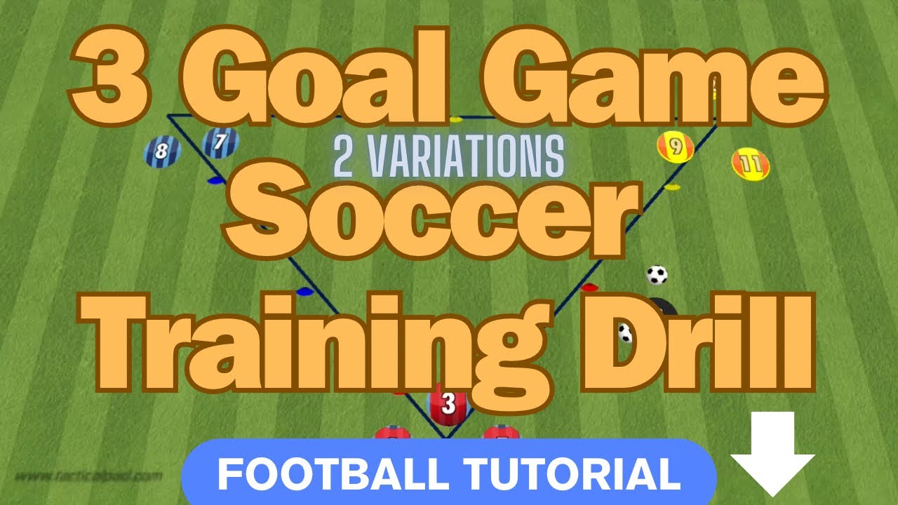 3 Goal Game football/soccer Drill - dribbling control ball mastery ...