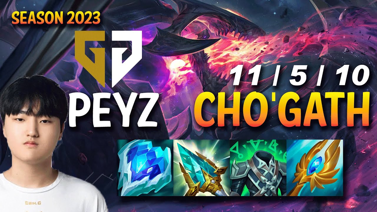 GEN Peyz CHO'GATH vs VEIGAR Bot Lane - KR Ranked - YouTube