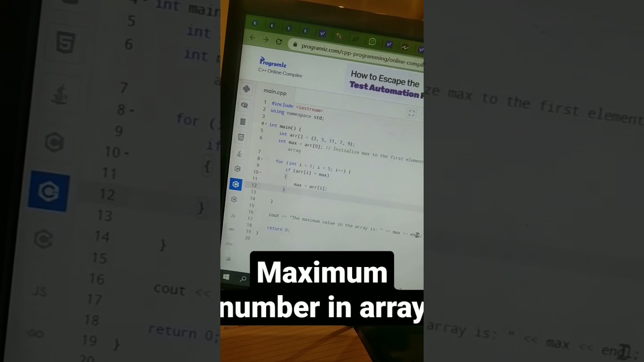 How To Find Maximum Number In Array Code cs201p array max array How To Find Maximum Number In Array Code cs201p array max array