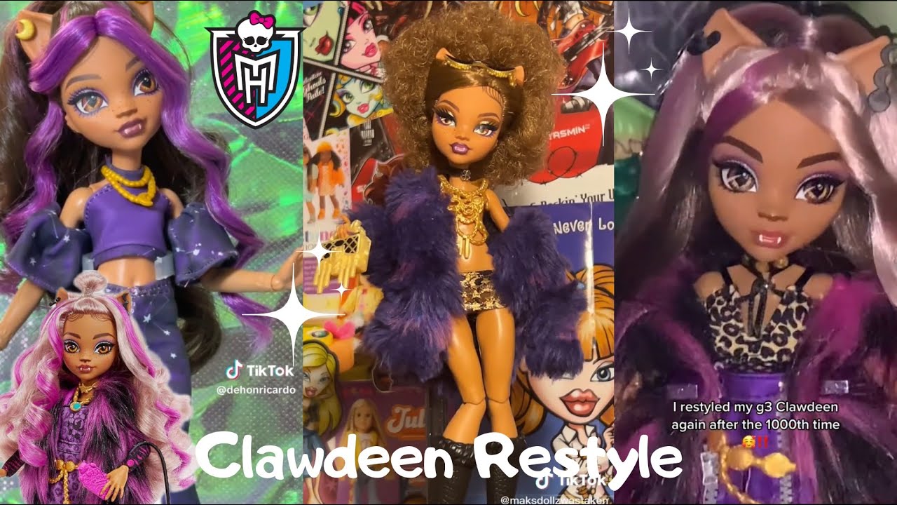 🌙 20 Restyle ideas for Clawdeen Wolf G3 Monster High dolls from TikTok ...