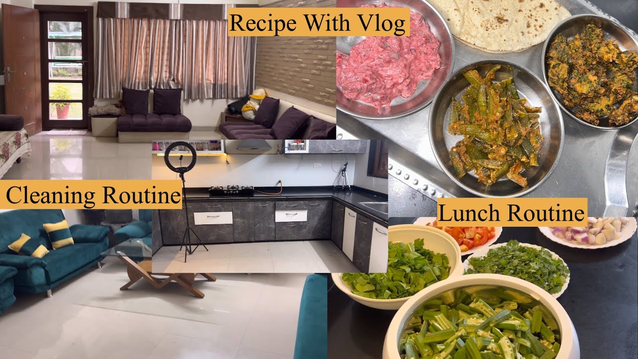 Recipe With Vlog/Cleaning Routine/Lunch Routine/Masala Bhindi,Beet root ...