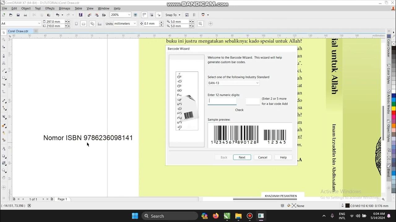 MEMBUAT BARCODE ISBN DI COREL DRAW - YouTube