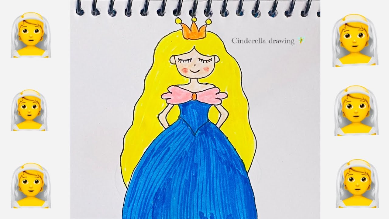 Easy Cinderella drawing | desney princess drawing | Easy step by step ...