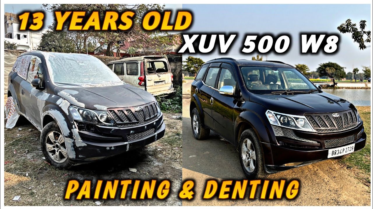 xuv 500 denting and painting | old scorpio modified to new | xuv500 ...