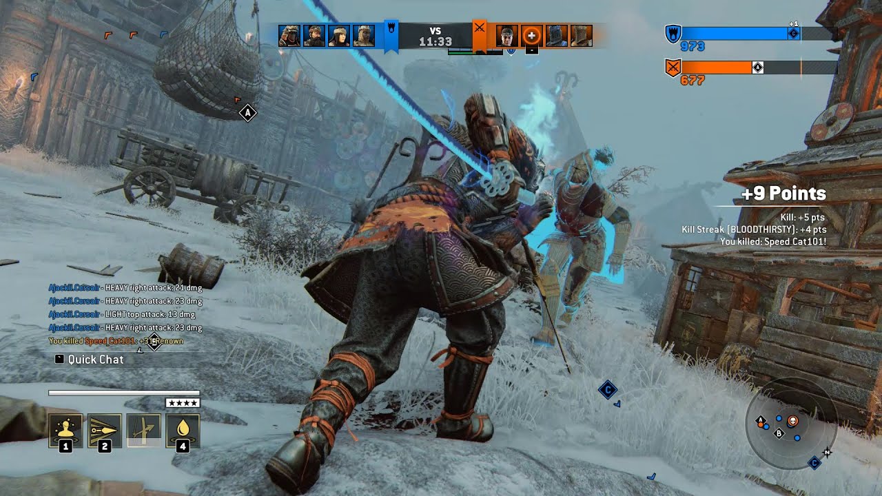 [For Honor] Multiplayer 4V4 Samurai Faction Orochi Gameplay - YouTube