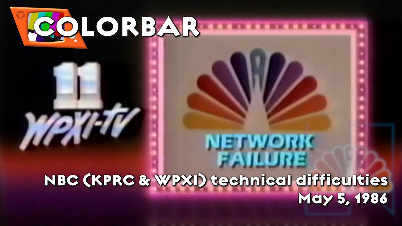 NBC (KPRC & WPXI) technical difficulties (two POVs) - 05-05-1986 - YouTube