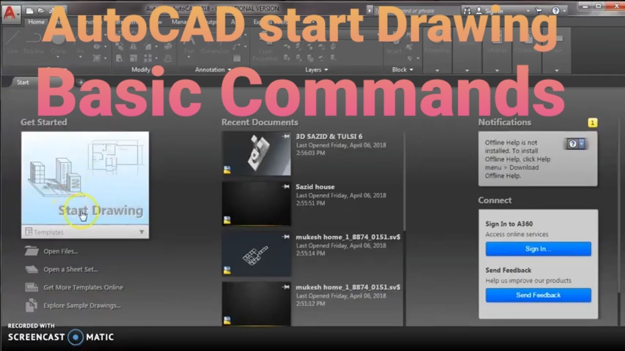 How to start drawing with autoCAD in a simple way - YouTube
