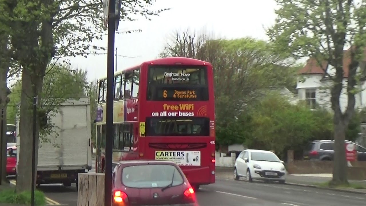 Brighton and Hove bus route 6 departing Brittany Court bus stop, 24th ...