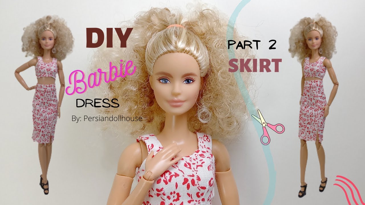 How to make a skirt for your barbie دامن برای باربی بدوزید - YouTube