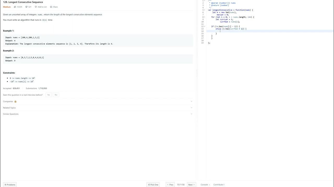 128. Longest Consecutive Sequence - JavaScript - Easy To Understand ...