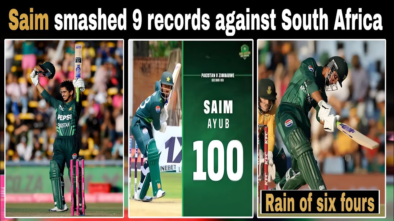 Pak Vs Sa: Saim Ayub Break 9 Record In Pakistan Vs SouthAfrica 2024 3rd ...