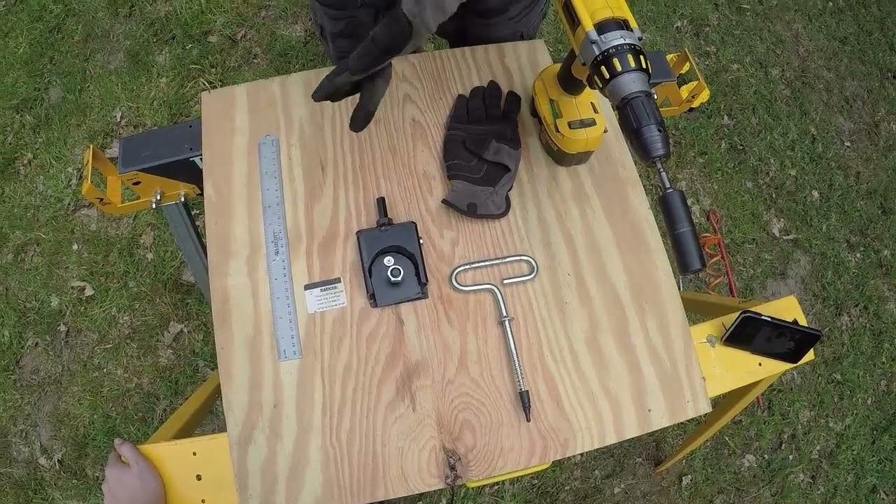 Ice anchor installation with adapter tool - YouTube