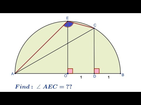 Find m ∠ ACE. || A bit Difficult Geometry Problem. || Semi-Circle ...