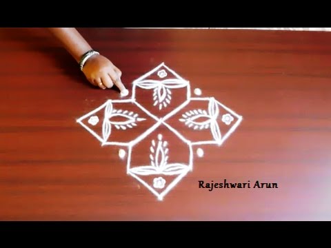 easy small deepam kolam desigs with dots || muggulu designs with dots ...