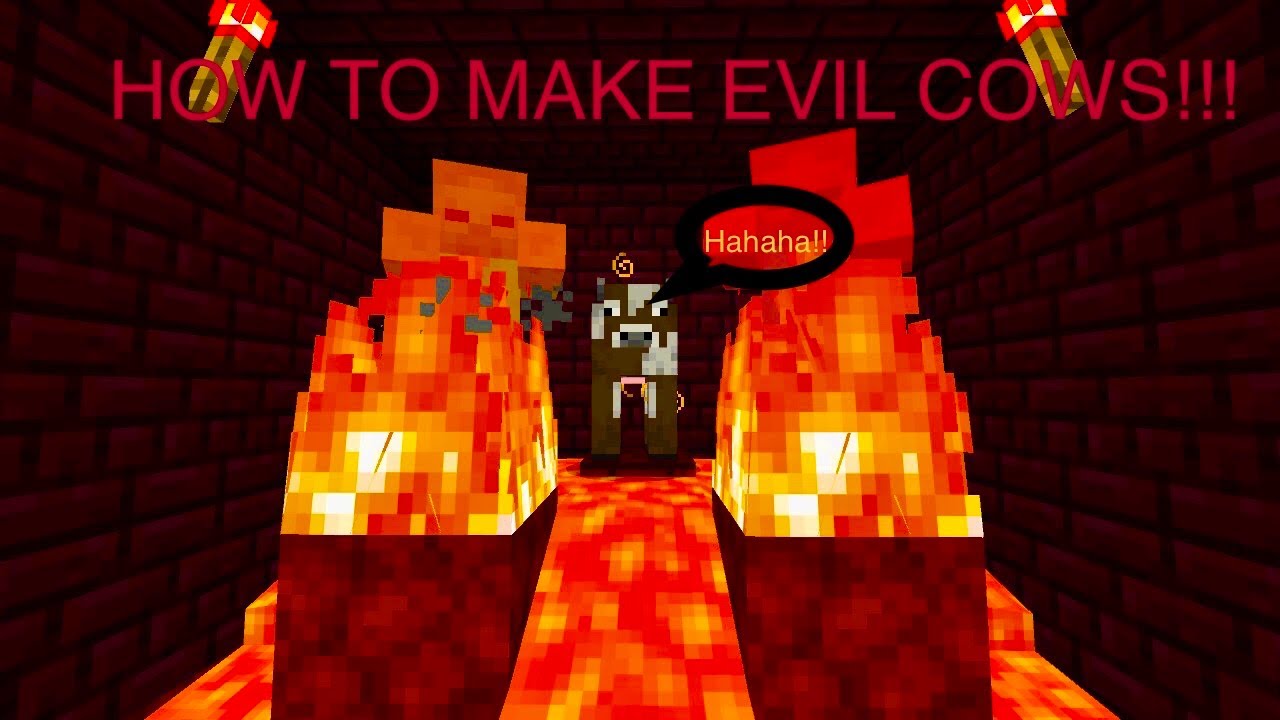 HOW TO MAKE EVIL COWS IN MINECRAFT - YouTube