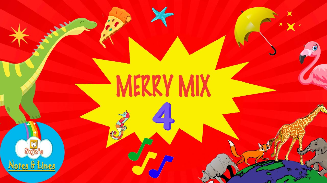 Merry Mix 4 - Song compilation for kids | Songs for kids | Learning ...