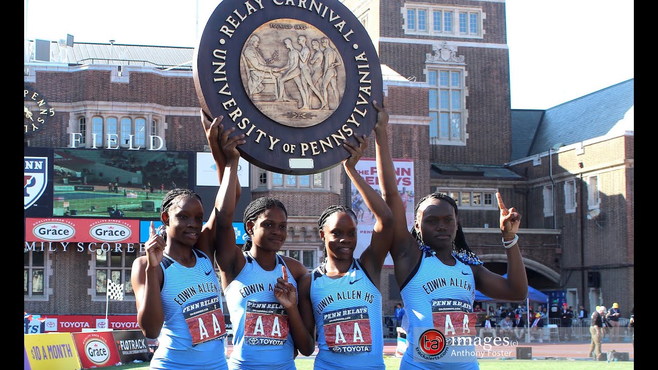 Edwin Allen wins 4x100m at Penn Relays - YouTube