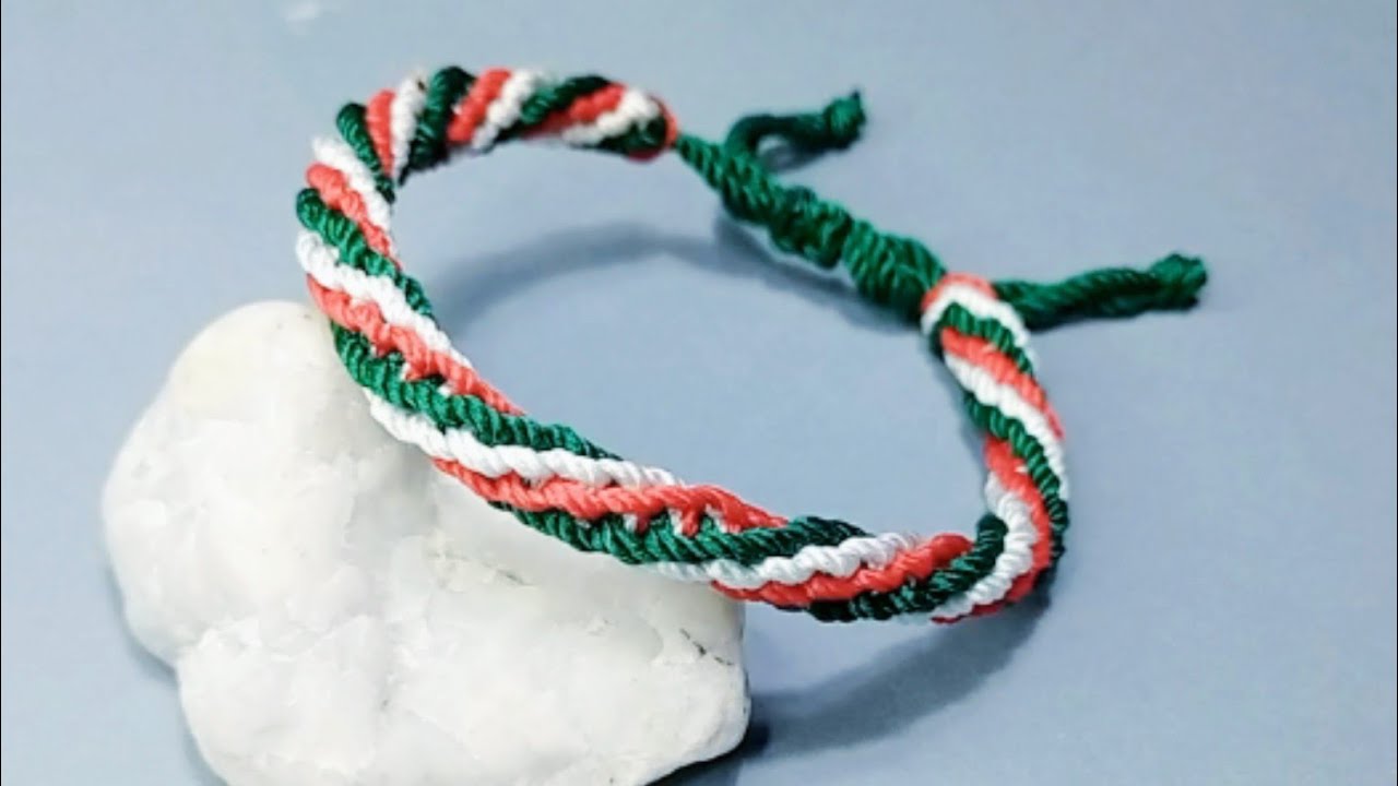 DIY Bracelet macrame spiral three color || gelang persahabatan dari ...