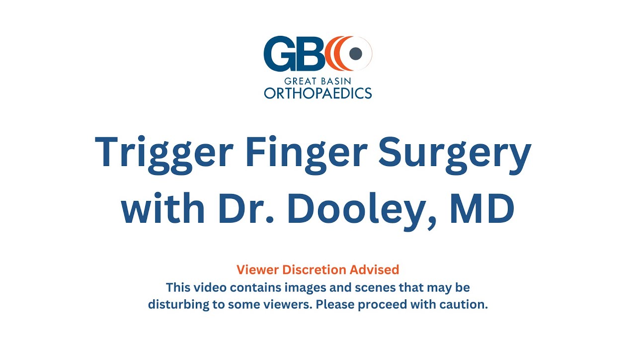 Trigger Finger Surgery with Dr. Dooley, MD - YouTube