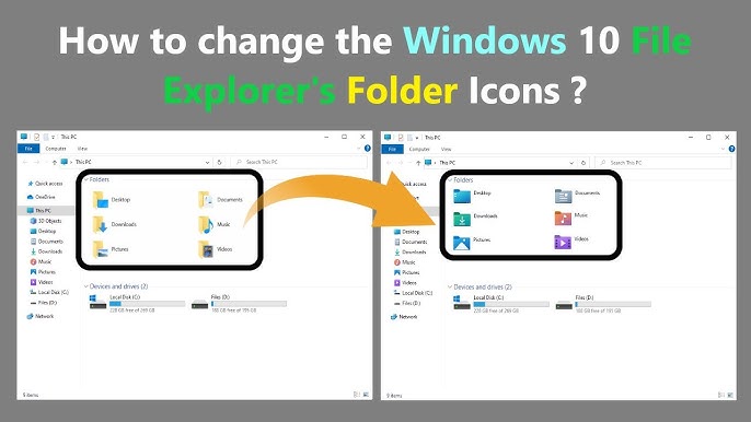 Eng Windows 10 How To Change Your Folder Icon Youtube
