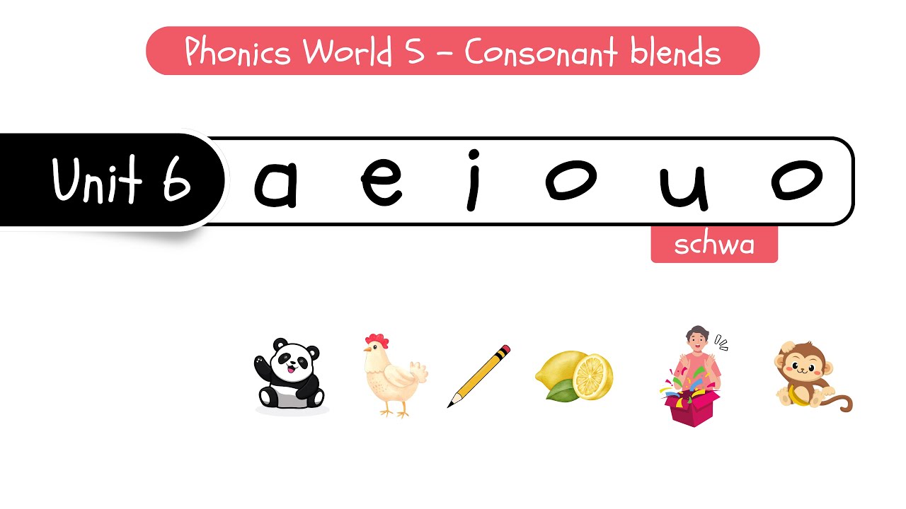 a e i o u o [schwa] - Unit 6 | phonics world 5 letter combinations ...