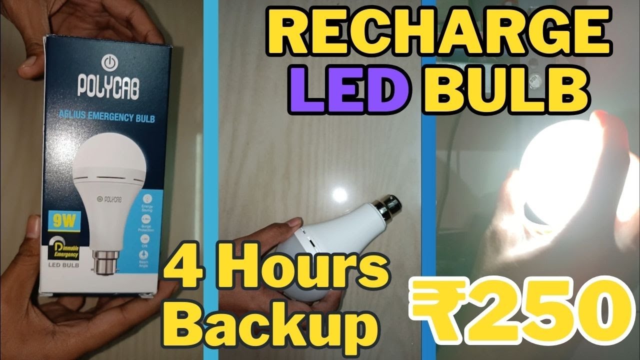 Polycab Aelius Emergency Bulb 9W |🔥🤩 4 Hours Backup - YouTube