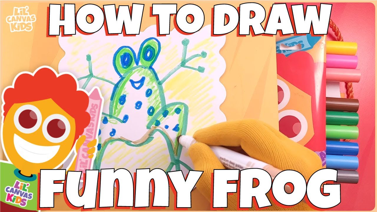 Draw a Funny Jumping Frog 🐸😄 | Fun Drawing for Kids - YouTube