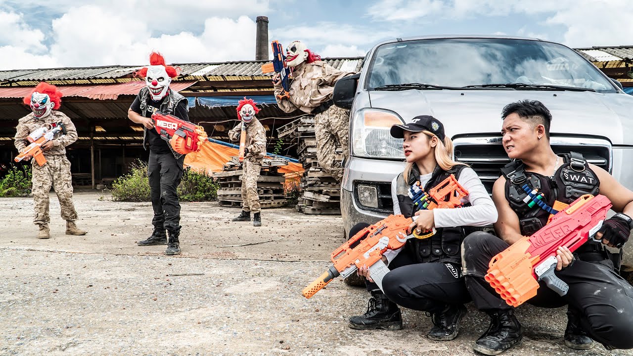 LTT Films : Couple S.E.A.L X Nerf Guns Attack Crime Group ROCKET Mask ...