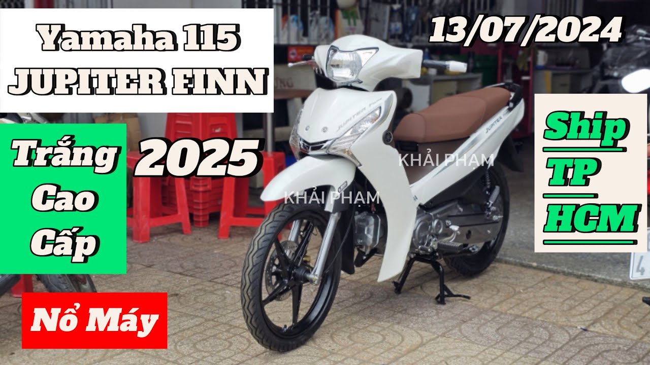 Cận cảnh Yamaha JUPITER FINN 2025 màu trắng Nổ Máy về TP HCM tại CH Mai ...